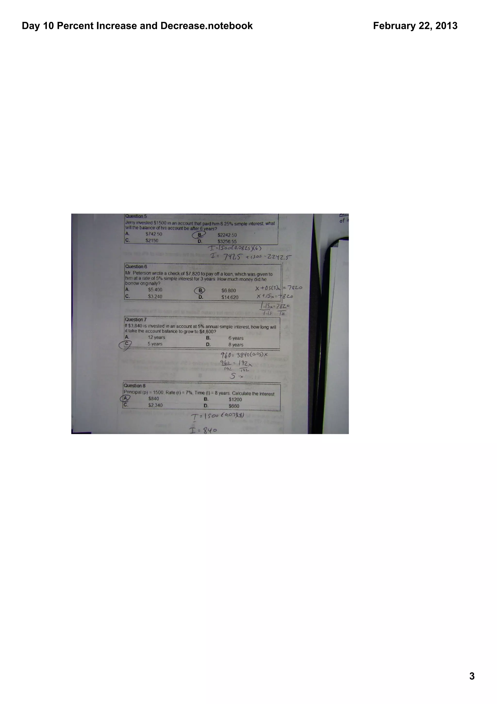 Day 10 percent increase and decrease | PDF