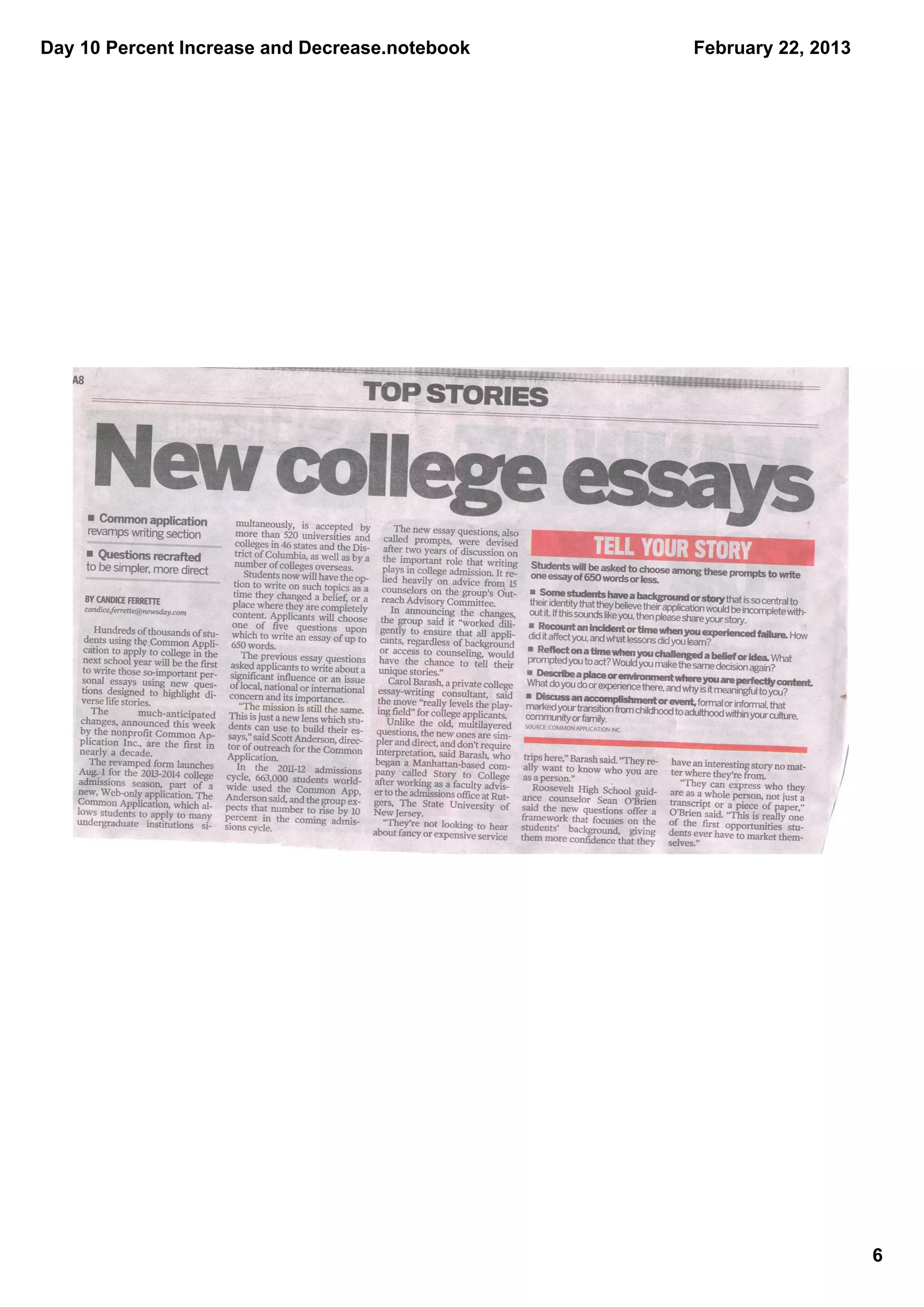 Day 10 percent increase and decrease | PDF