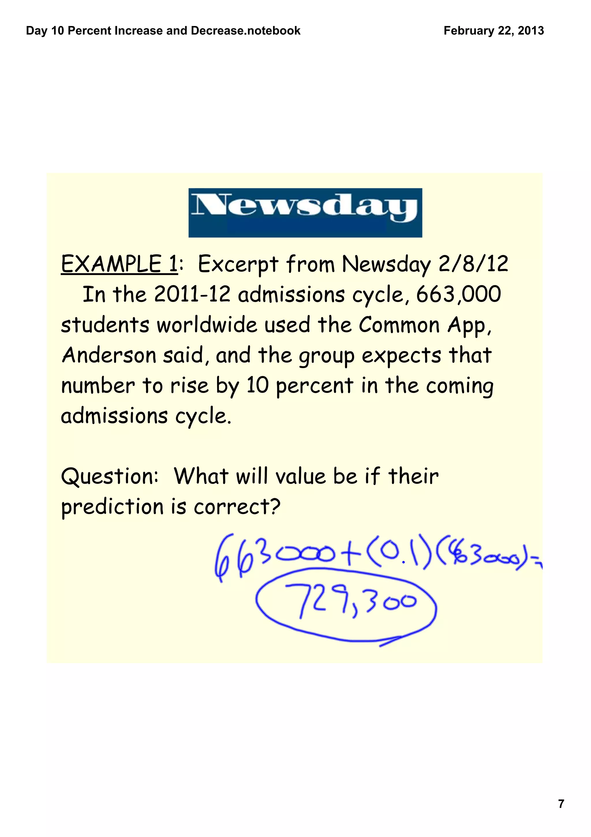 Day 10 percent increase and decrease | PDF