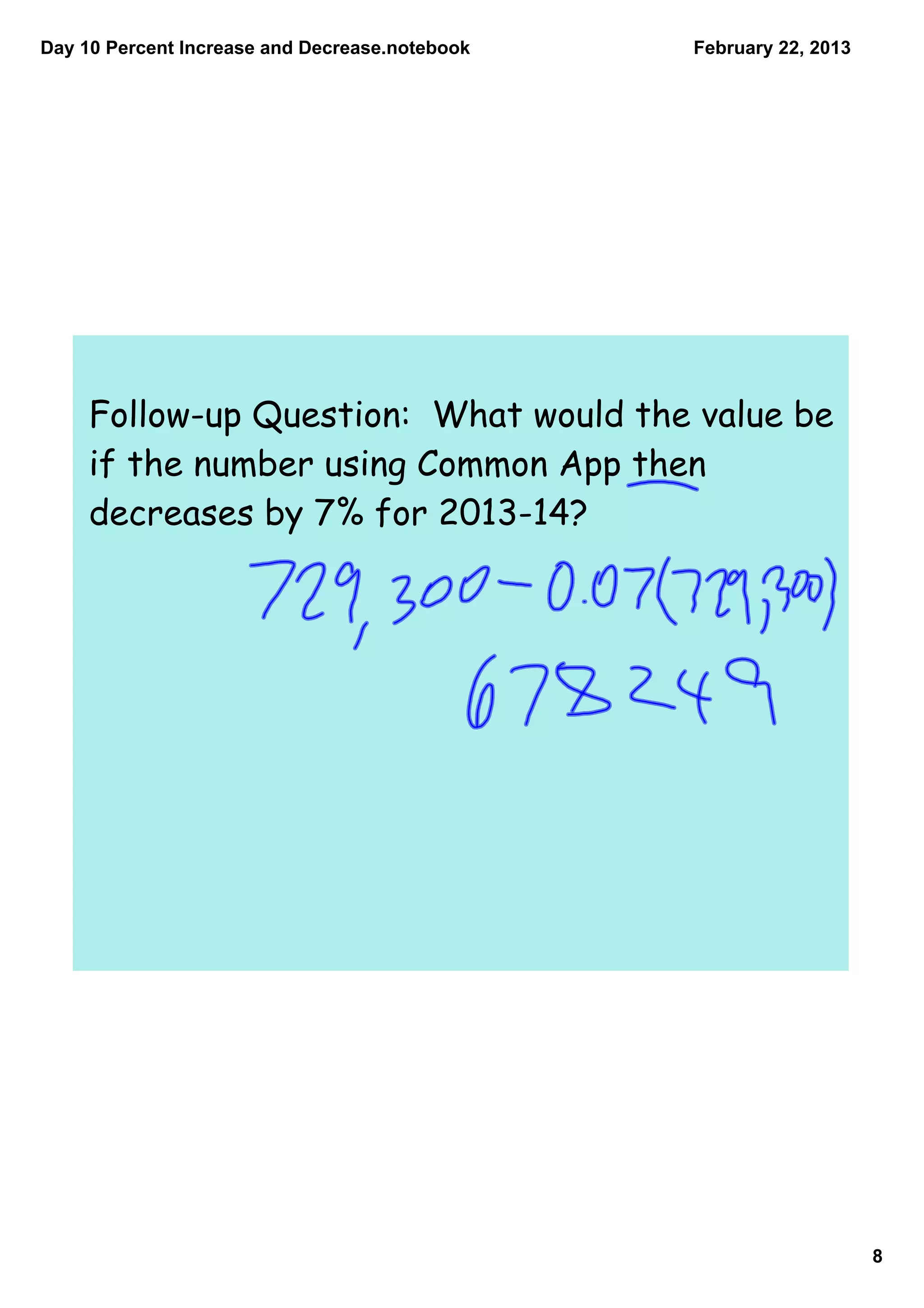 Day 10 percent increase and decrease | PDF
