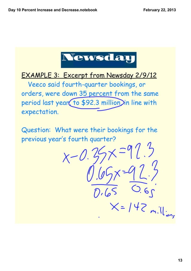 Day 10 percent increase and decrease | PDF