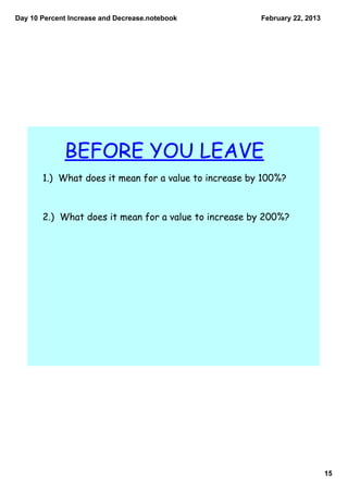 Day 10 percent increase and decrease | PDF