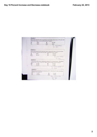 Day 10 percent increase and decrease | PDF