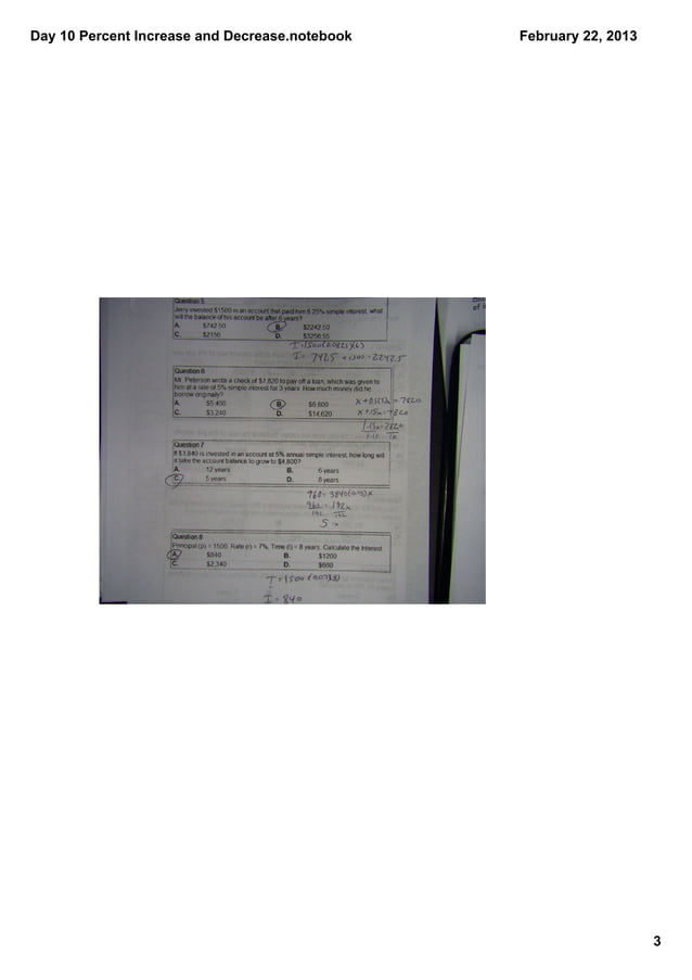 Day 10 percent increase and decrease | PDF