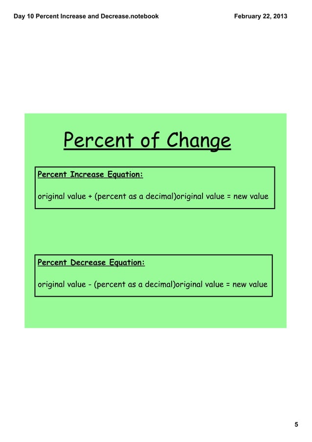 Day 10 percent increase and decrease | PDF