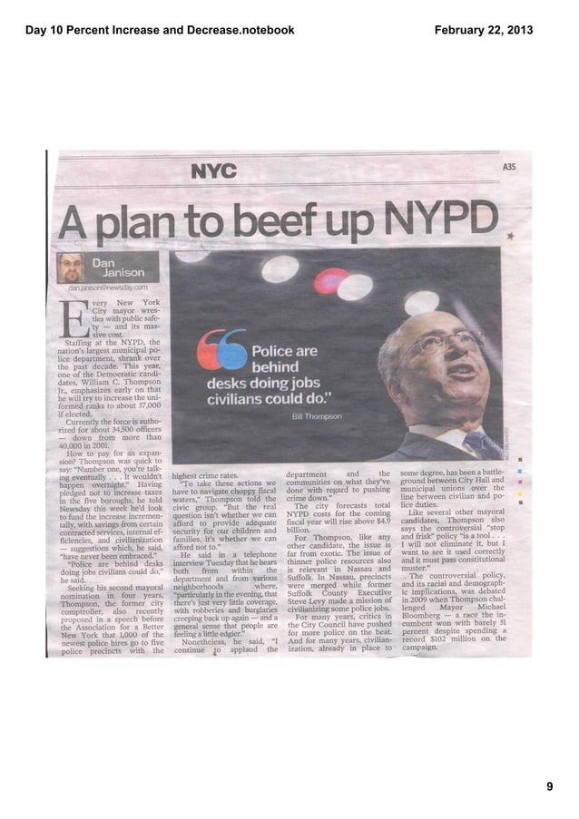 Day 10 percent increase and decrease | PDF