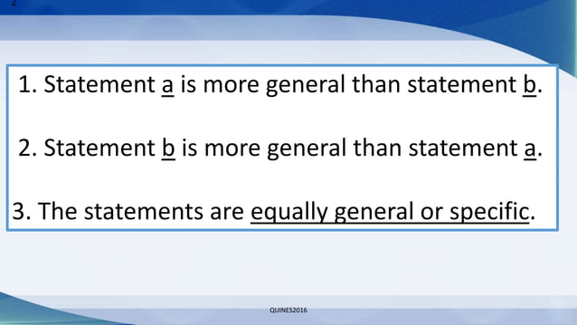 GENERAL VS. SPECIFIC STATEMENT (ENGLISH GRADE 7) | PPTX | Crime ...