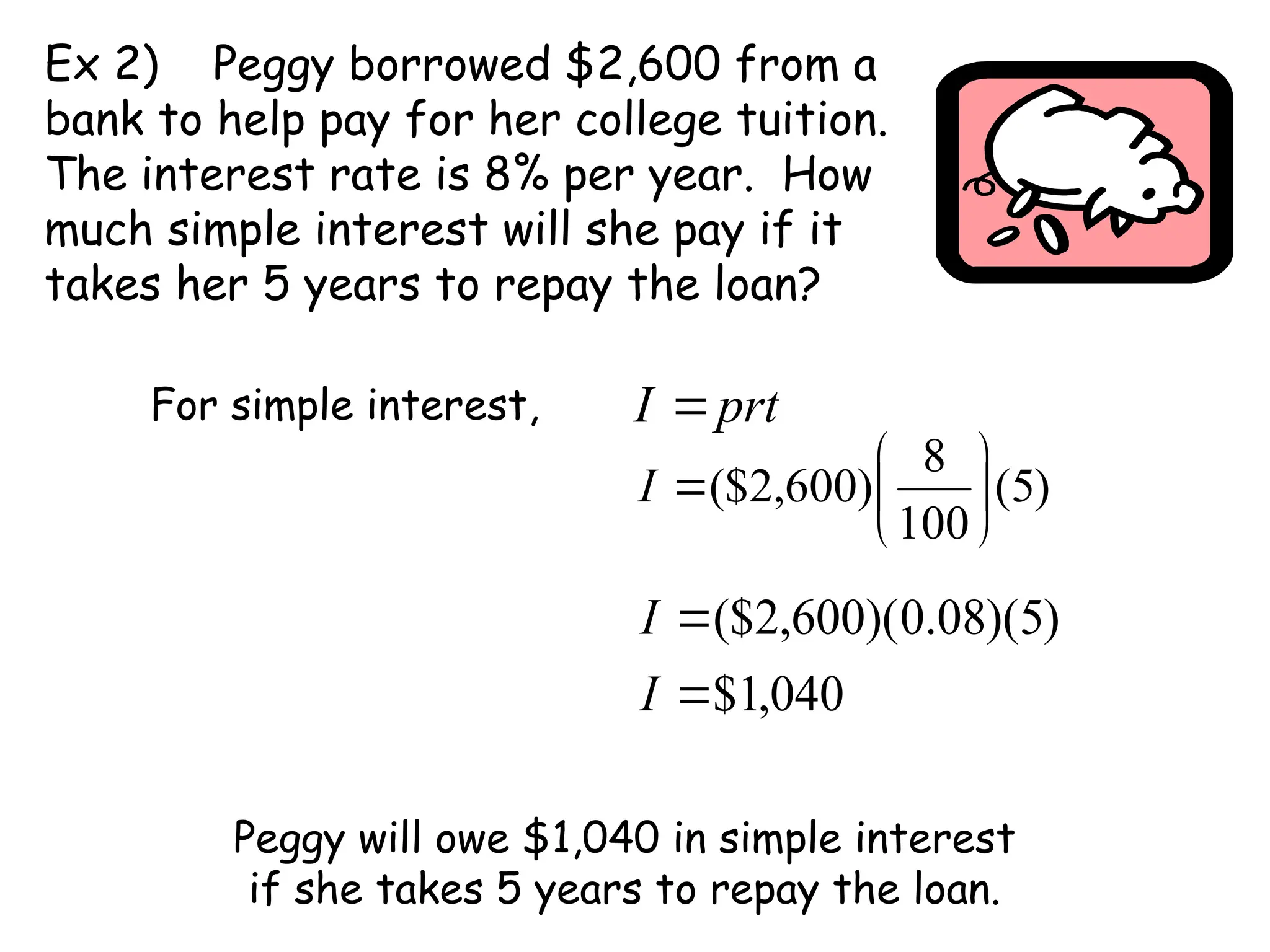 Simple Interest with definitions and example problems | PPT