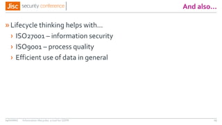 Information lifecycles: a tool for GDPR | PPTX