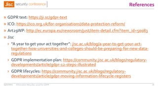 Information lifecycles: a tool for GDPR | PPTX