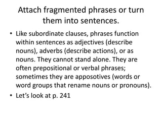 Day 11 grammar fragment presentation | PPTX