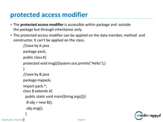 OOPs with Java - Packaging and Access Modifiers | PPTX