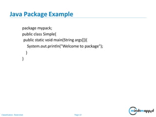 OOPs with Java - Packaging and Access Modifiers | PPTX