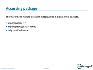 OOPs with Java - Packaging and Access Modifiers | PPTX