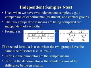 Day 11 t test for independent samples | PPT