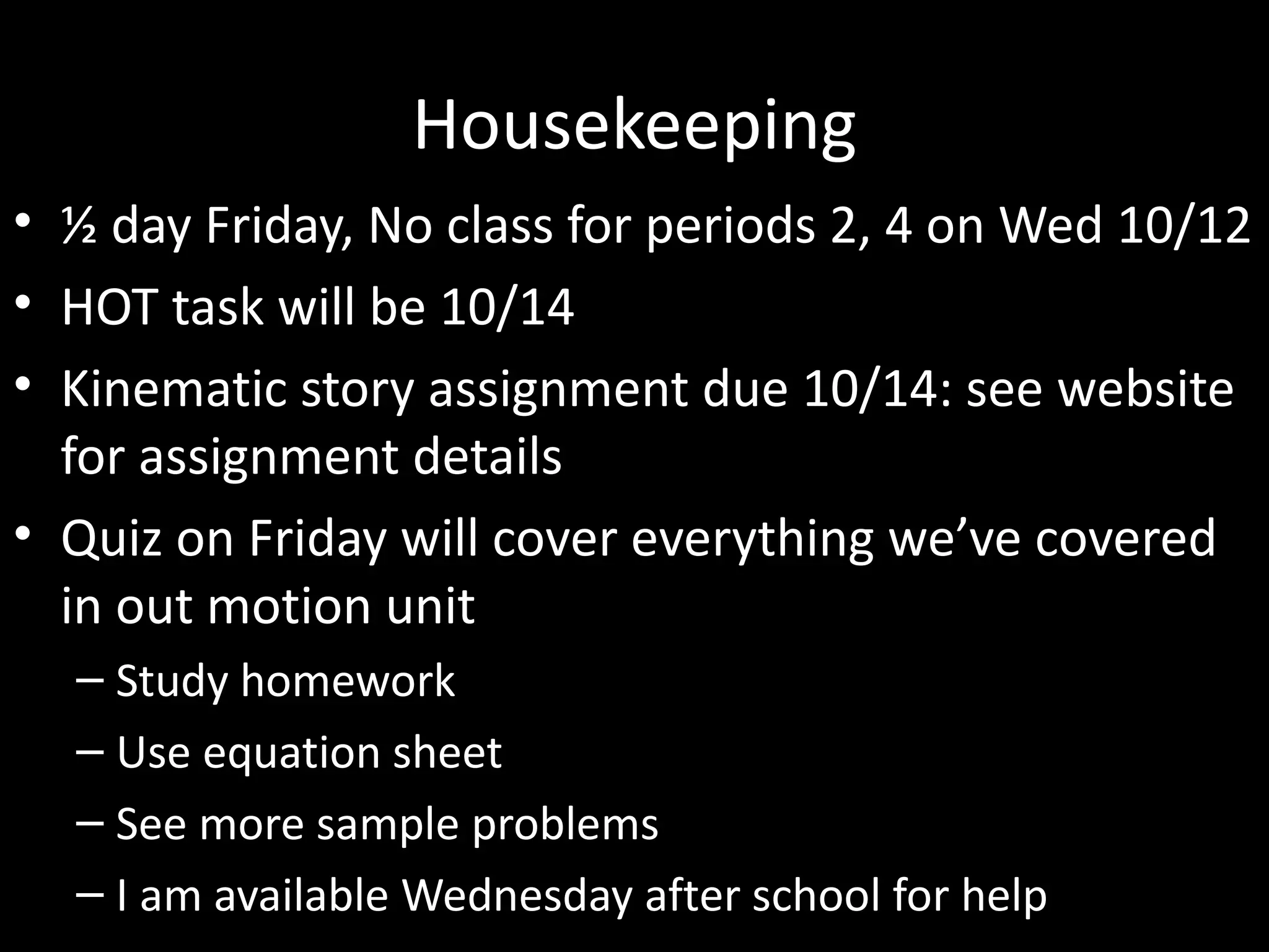 Day 12 h-kinematic equations-per4 | PPT