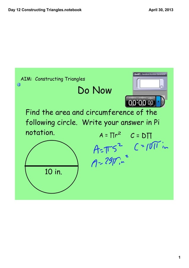 Day 12 constructing triangles | PDF | Drawing and Sketching | Arts and ...