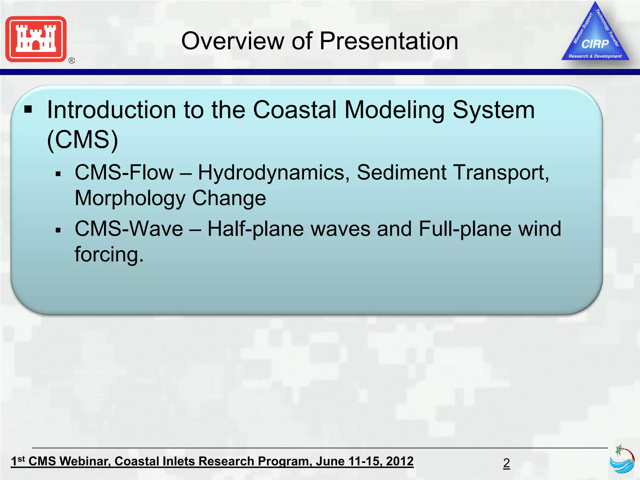 Introduction CMS (Coastal Modeling System) SMS | PPT