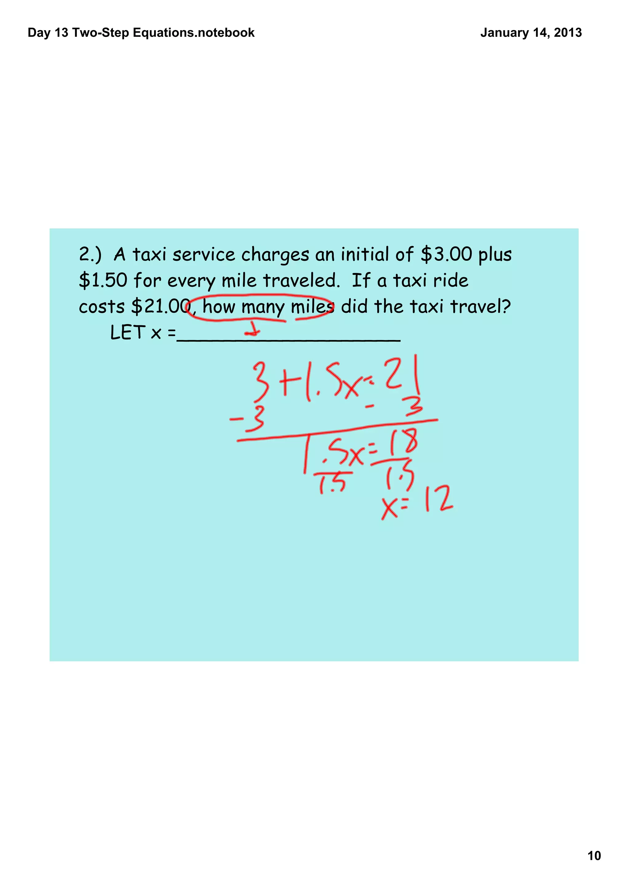 Day 13 two step equations | PDF | Homework and Study | Education