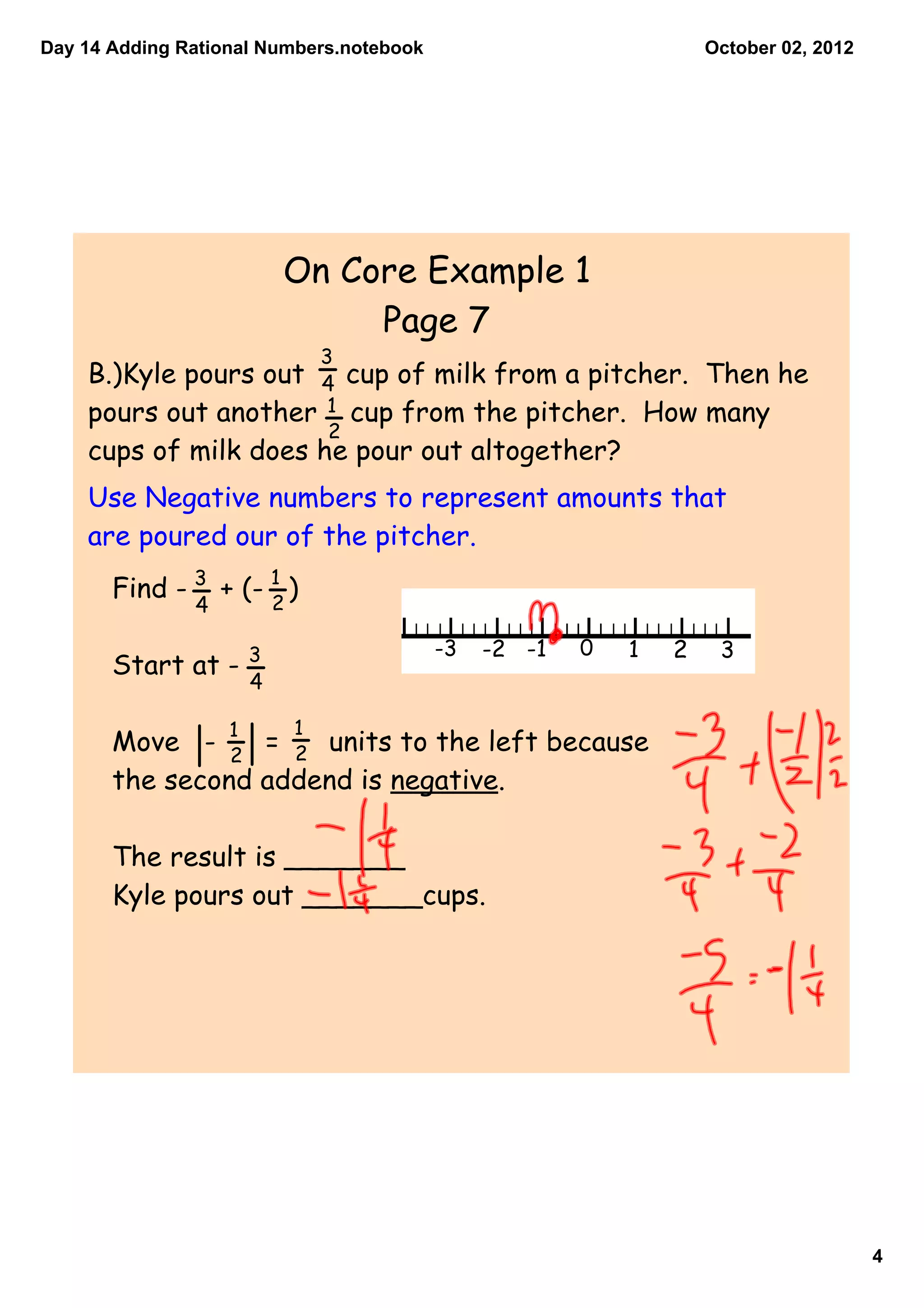 Day 14 adding rational numbers | PDF