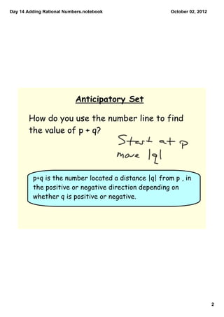 Day 14 adding rational numbers | PDF