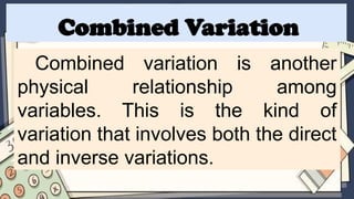 Junior High Grade 9 Mathematics: Combined Variation | PPTX