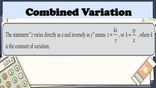 Junior High Grade 9 Mathematics: Combined Variation | PPTX