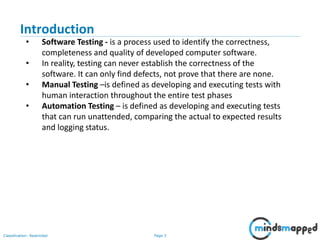 Introduction to Automation Testing | PPSX | Standardized Testing ...