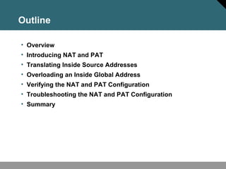 NAT and PAT | PPT | Computer Networking | Computing