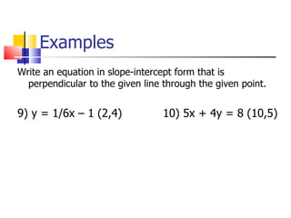 Parallel & Perpendicular Lines | PPT