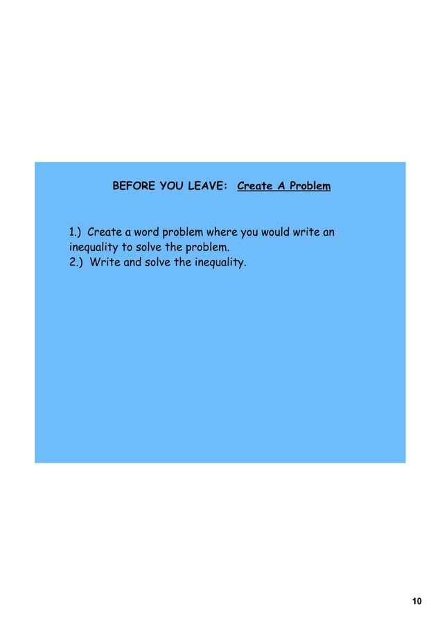 Day 18 translating inequalities | PDF