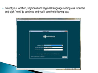 windows 8 installation | PPTX