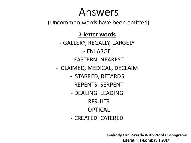 Tutorial 1 : Anagrams