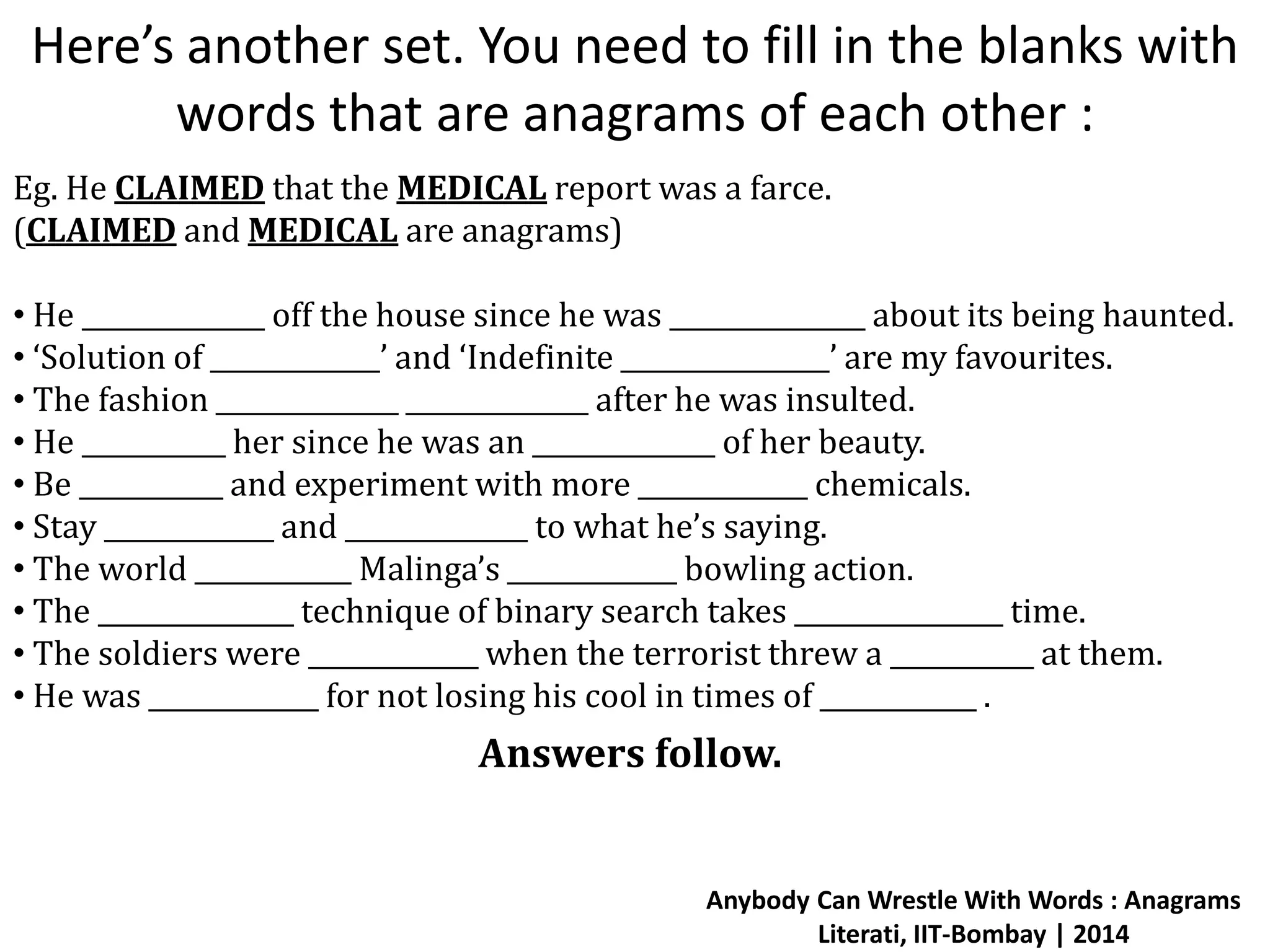 Day 1 (anagrams) | PPTX