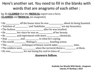 Day 1 (anagrams) | PPTX