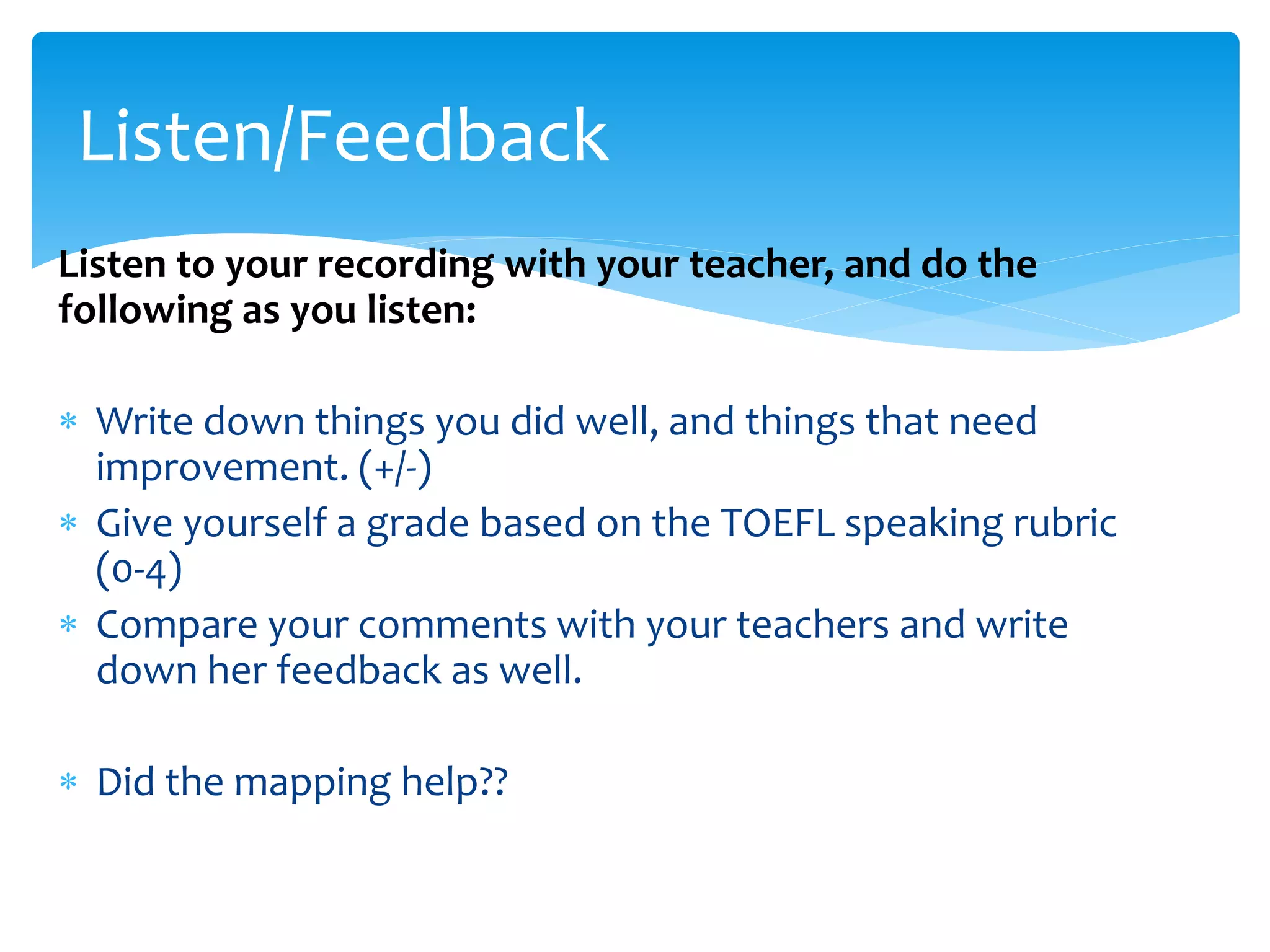 TOEFL Speaking Strategies and Practice 1 | PPTX