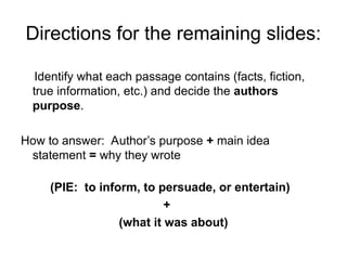 Author's Purpose ENGLISH 6 powerpoint persuade entertain | PPT