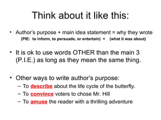 Author's Purpose ENGLISH 6 powerpoint persuade entertain | PPT