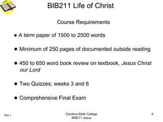 Day 1 BIB211 Jesus | PPT