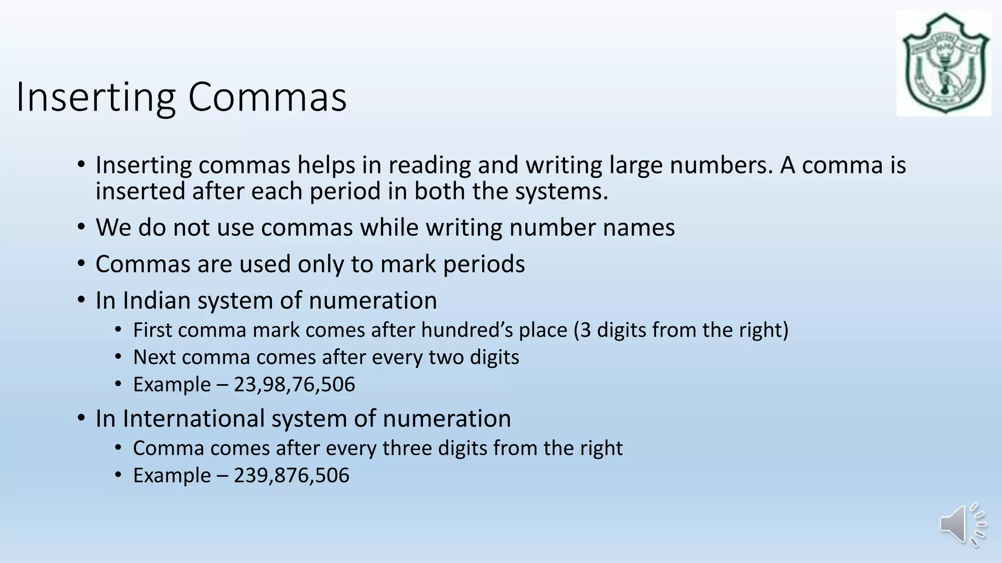 Mathematics (Class VI) Day 1 chapter 1 Know our numbers | PPSX