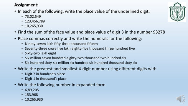 Mathematics (Class VI) Day 1 chapter 1 Know our numbers | PPSX