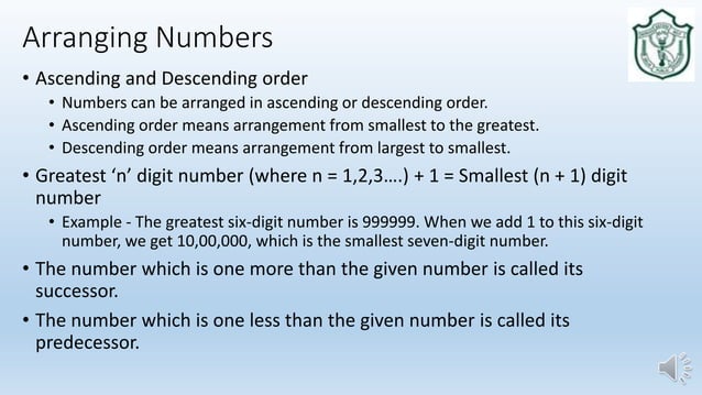 Mathematics (Class VI) Day 1 chapter 1 Know our numbers | PPSX