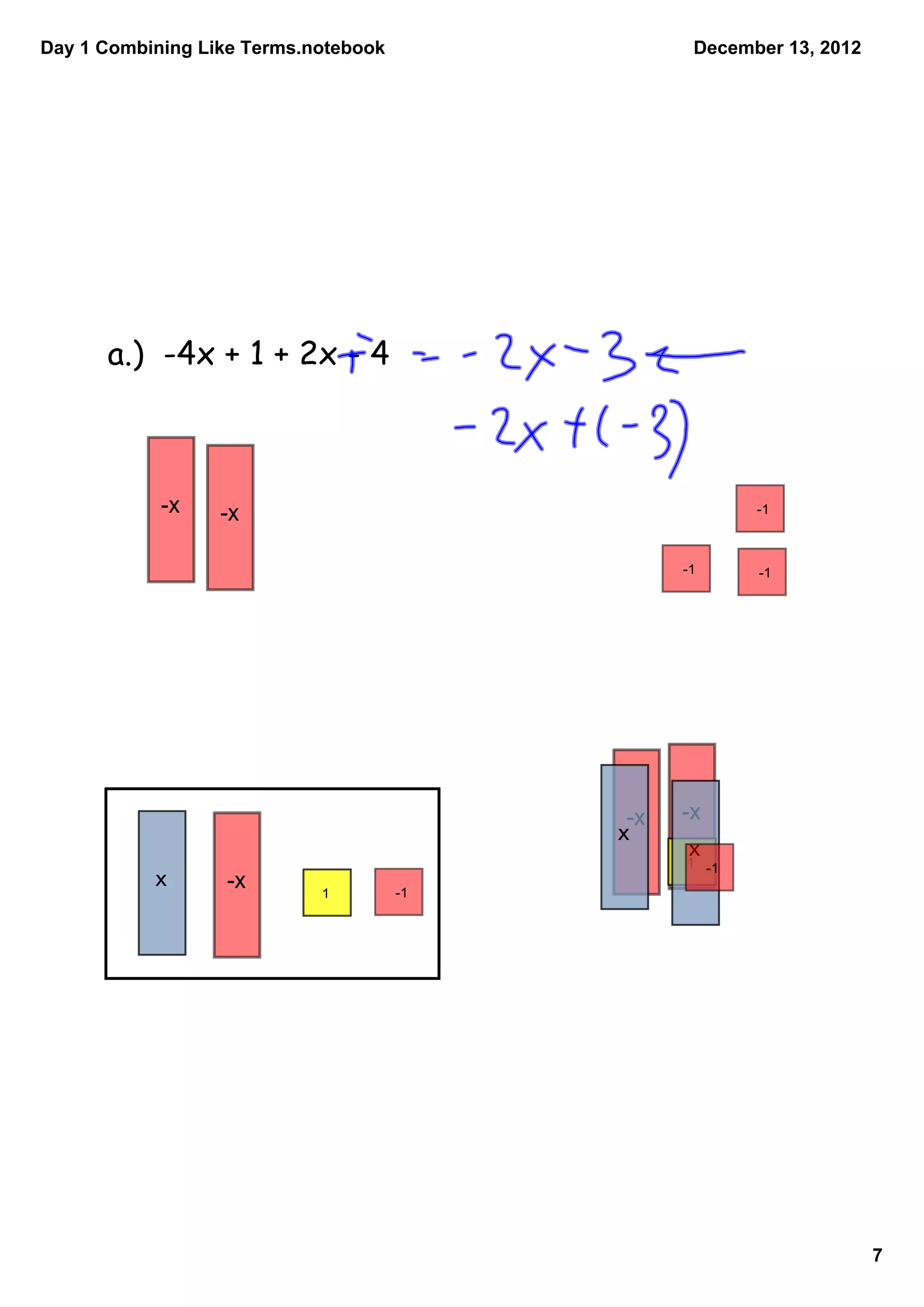 Day 1 combining like terms | PDF