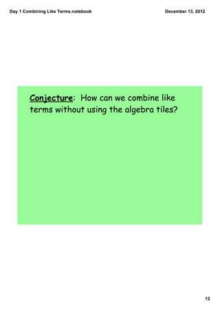 Day 1 combining like terms | PDF