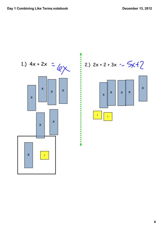 Day 1 combining like terms | PDF
