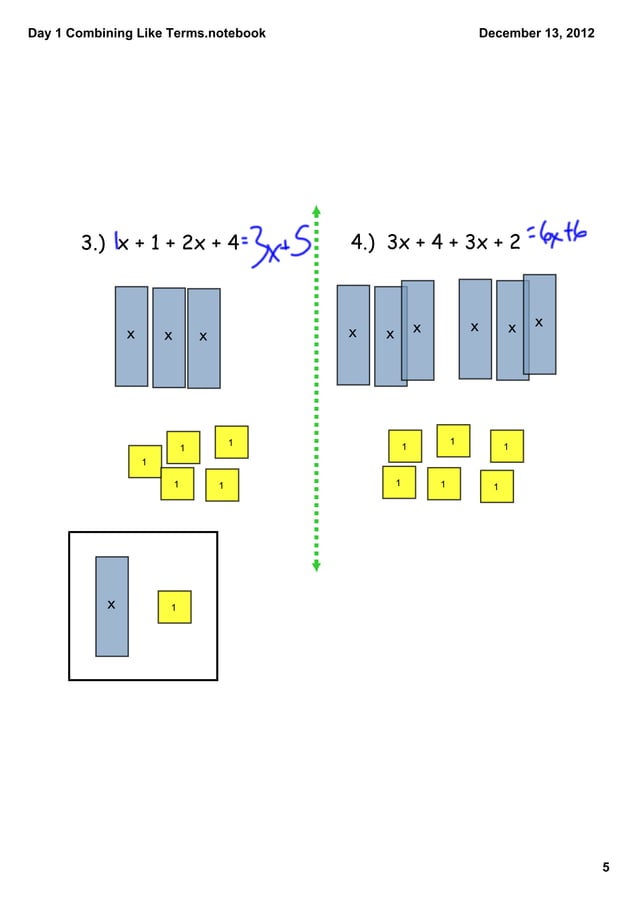 Day 1 combining like terms | PDF