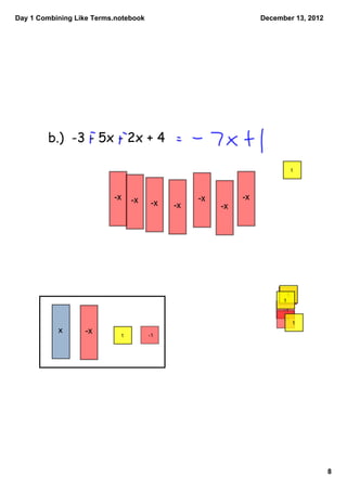 Day 1 combining like terms | PDF