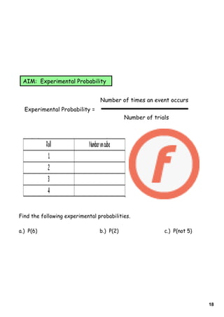 Day 1 experimental probability | PDF