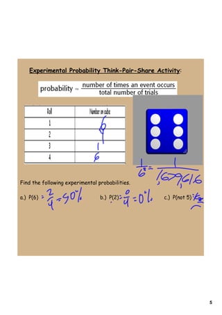 Day 1 experimental probability | PDF