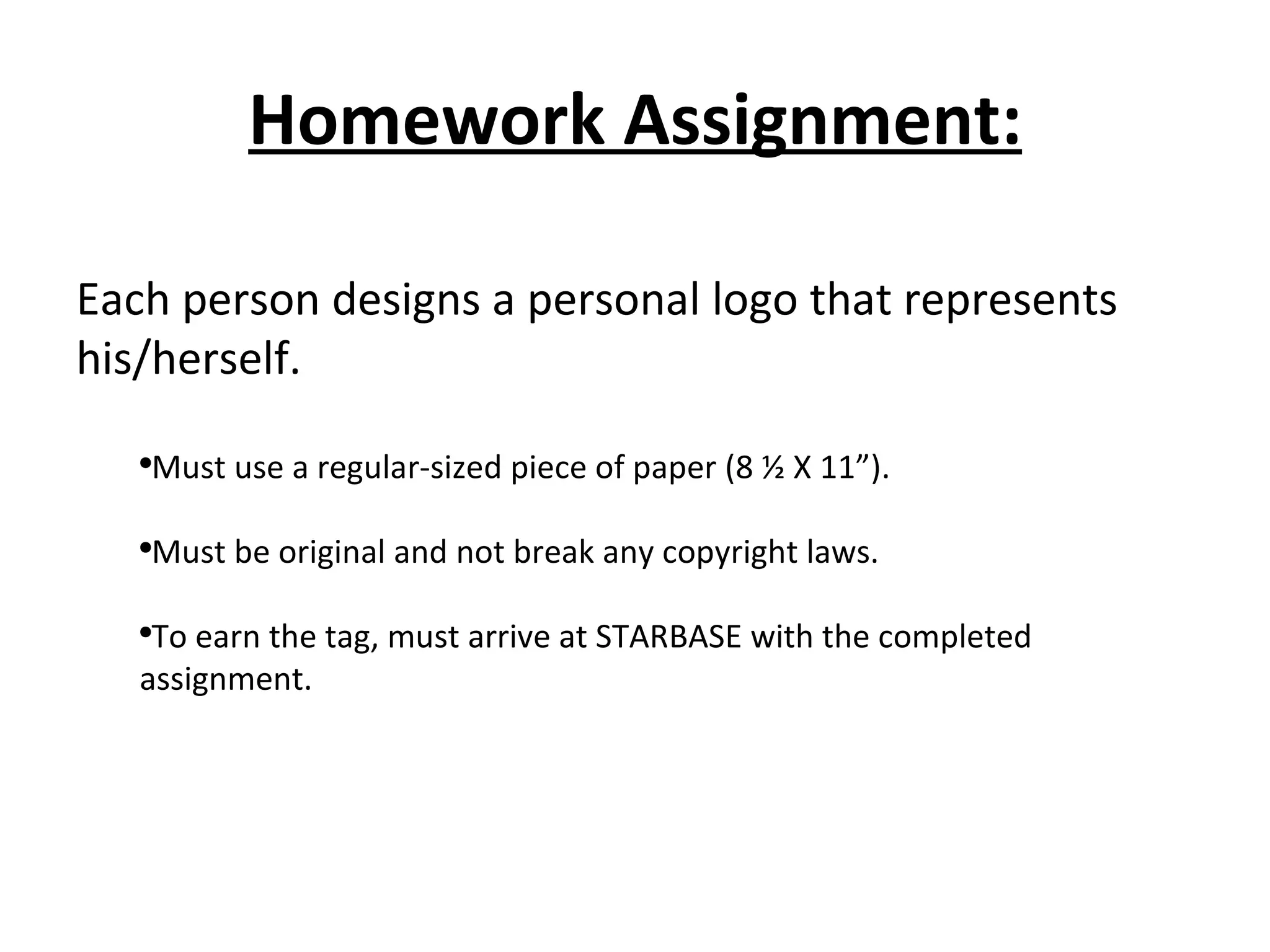 Day 1 homework logo | PPT